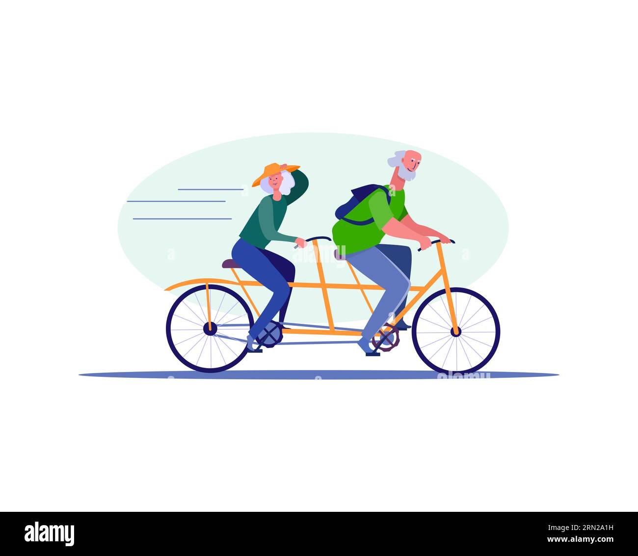Two people riding tandem bike Stock Vector Image & Art - Alamy