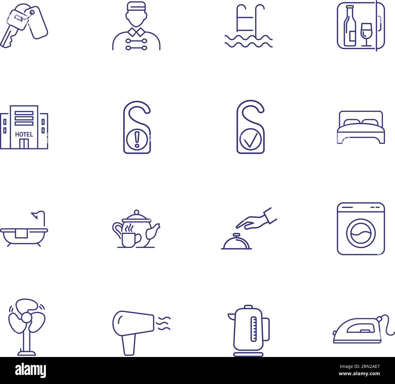 Hotel line icon set Stock Vector Image & Art - Alamy