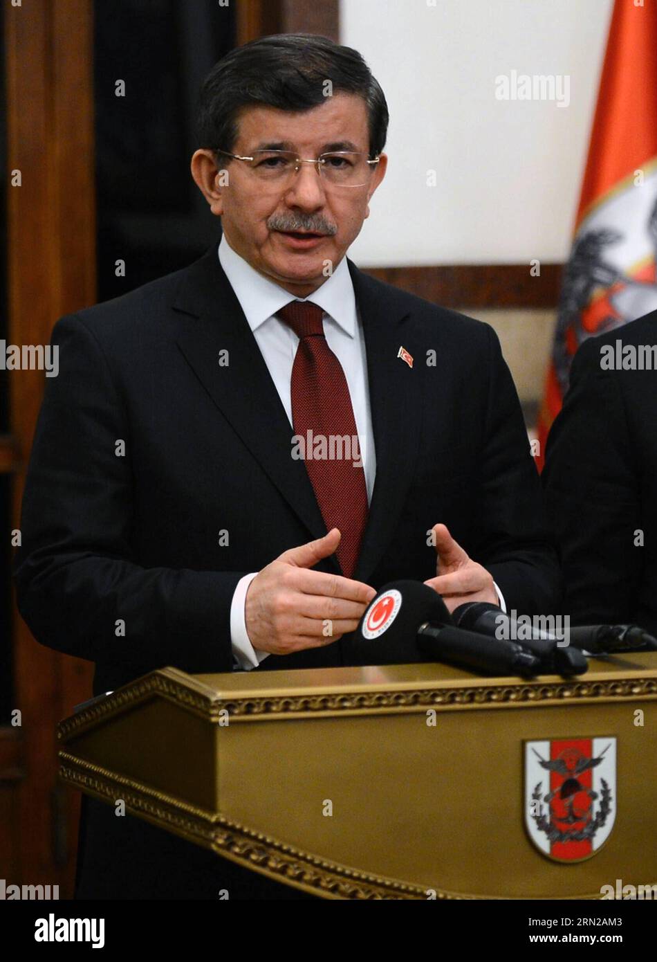 Turkish Prime Minister Ahmet Davutoglu speaks about the military ...
