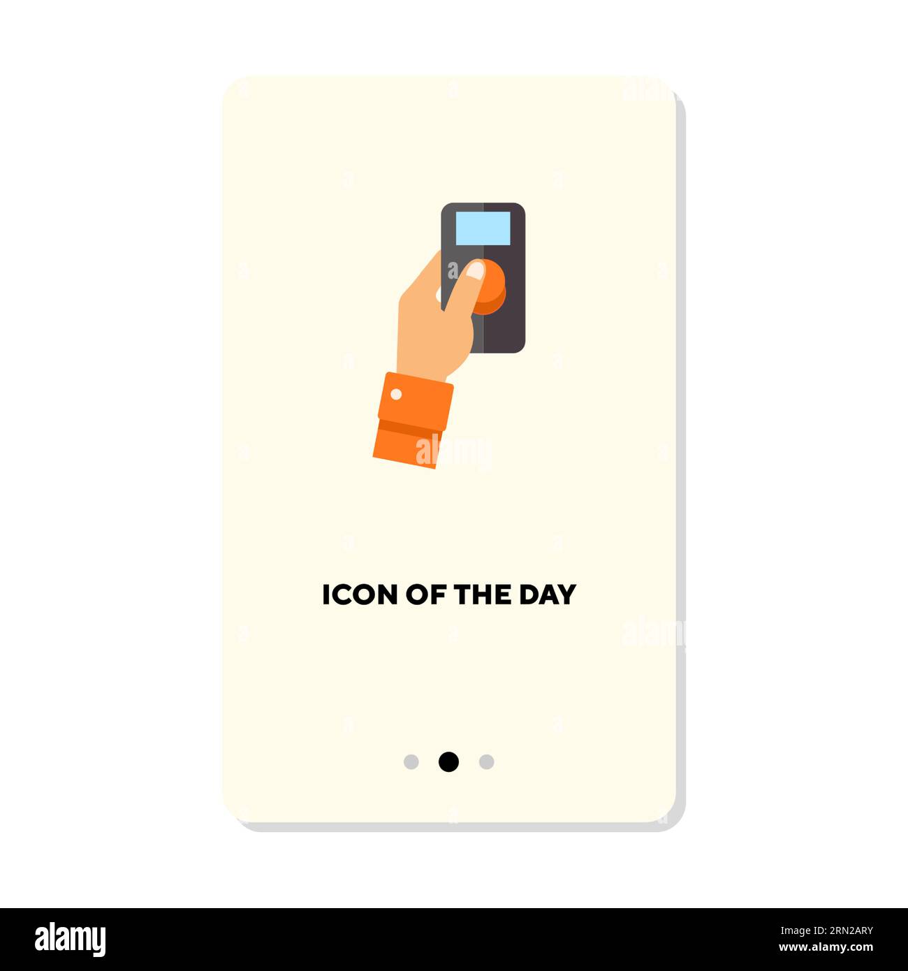 Hand holding remote control panel flat vector icon Stock Vector Image ...