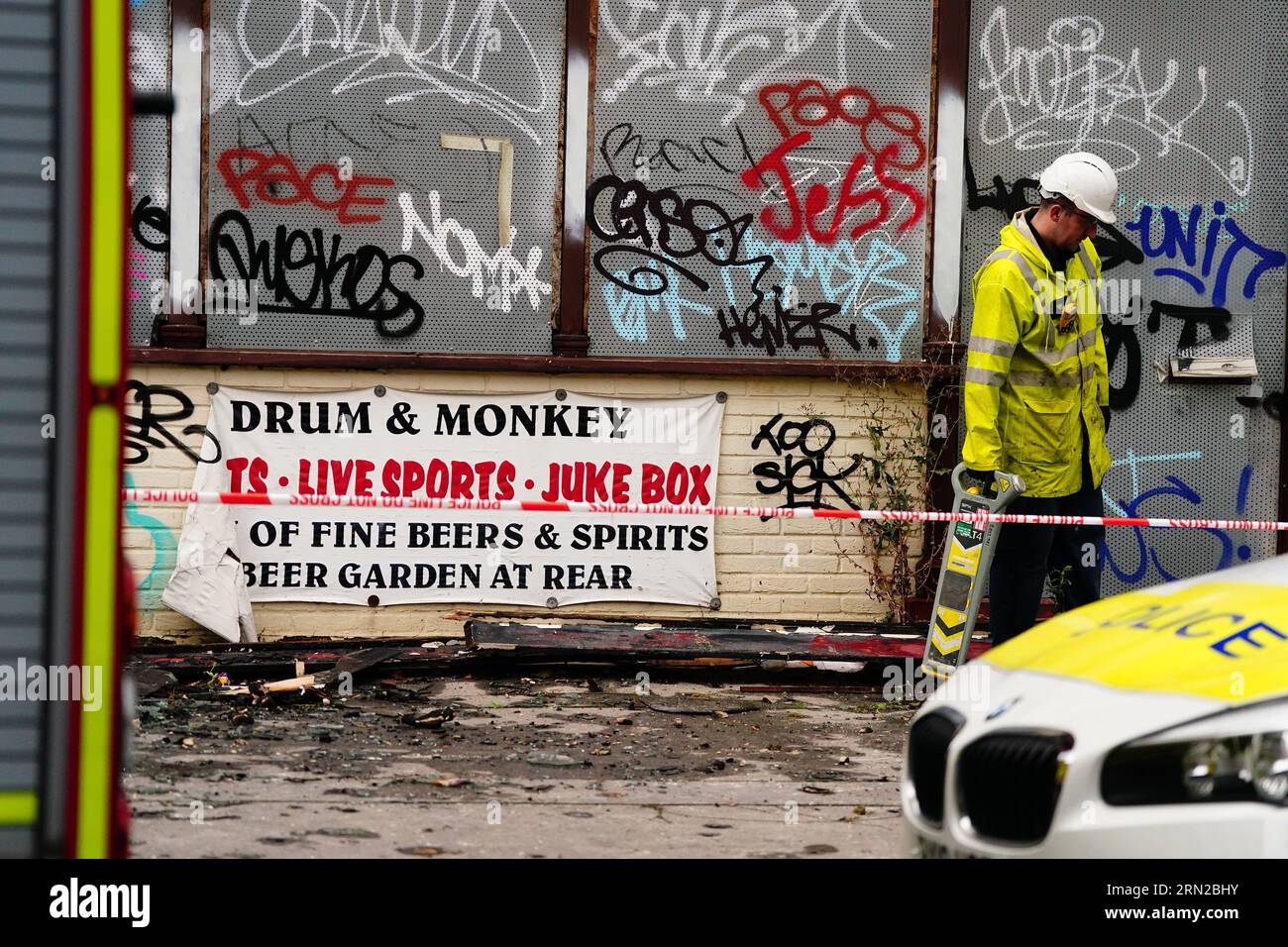Emergency services attend a fire at the Drum & Monkey pub in Gloucester ...