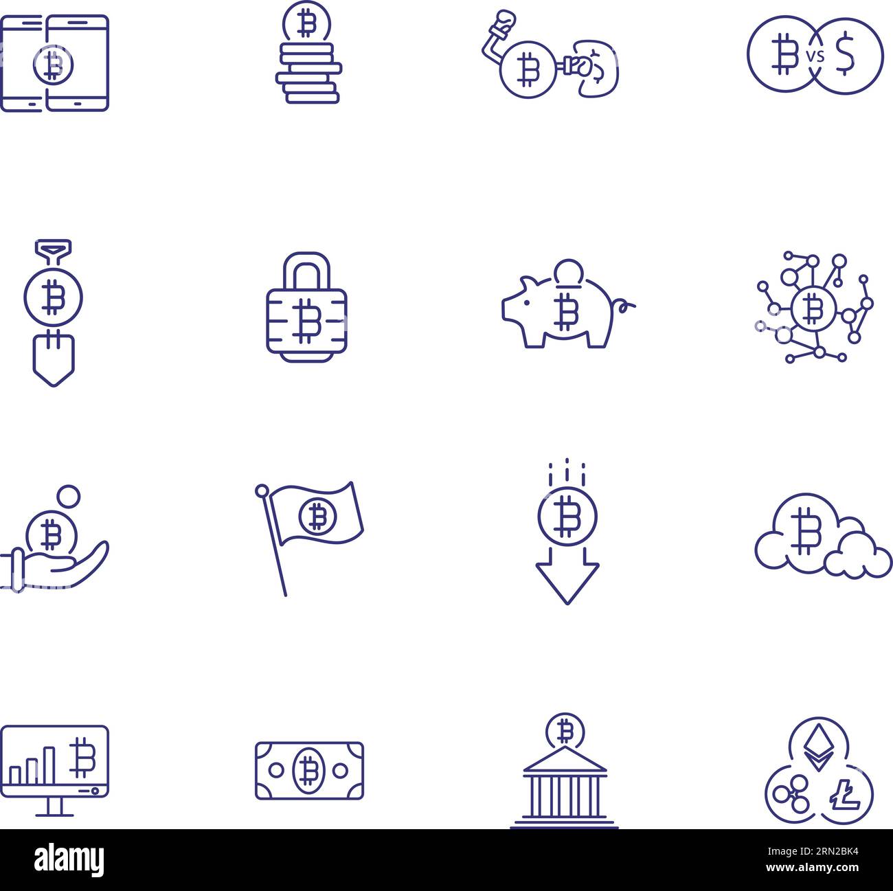Bitcoin icon set Stock Vector Image & Art - Alamy
