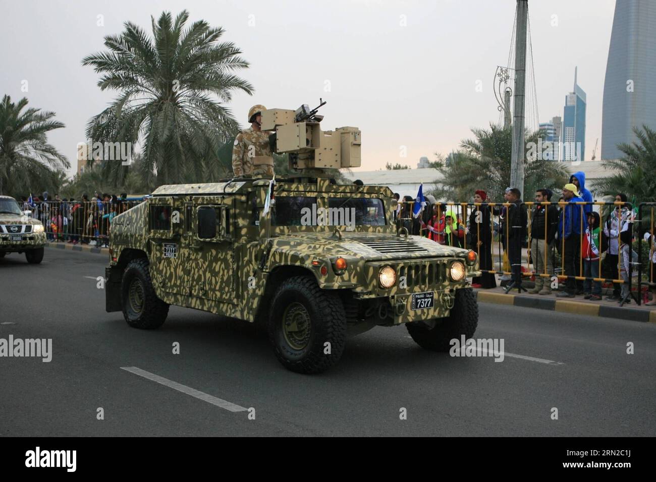 (150225) -- KUWAIT CITY, Feb. 25, 2015 -- A vehicle of Kuwaiti armed ...