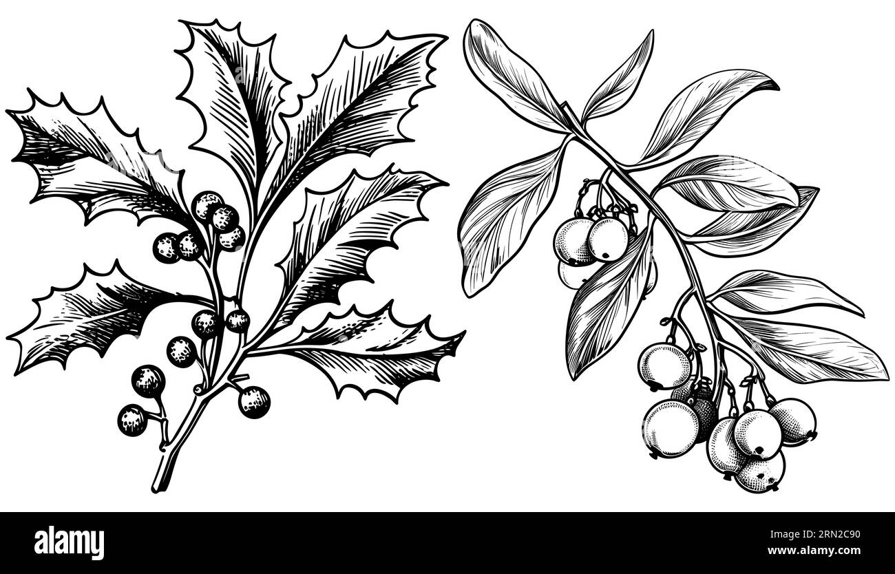 Mistletoe kiss and vintage Black and White Stock Photos & Images - Alamy