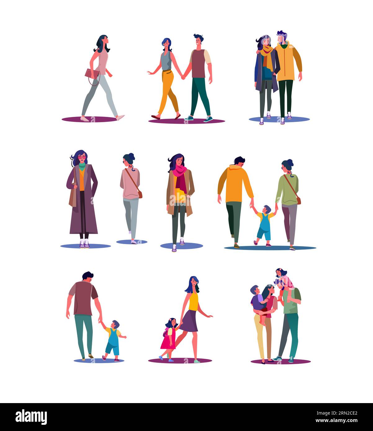 Couple walking kid people Cut Out Stock Images & Pictures - Alamy