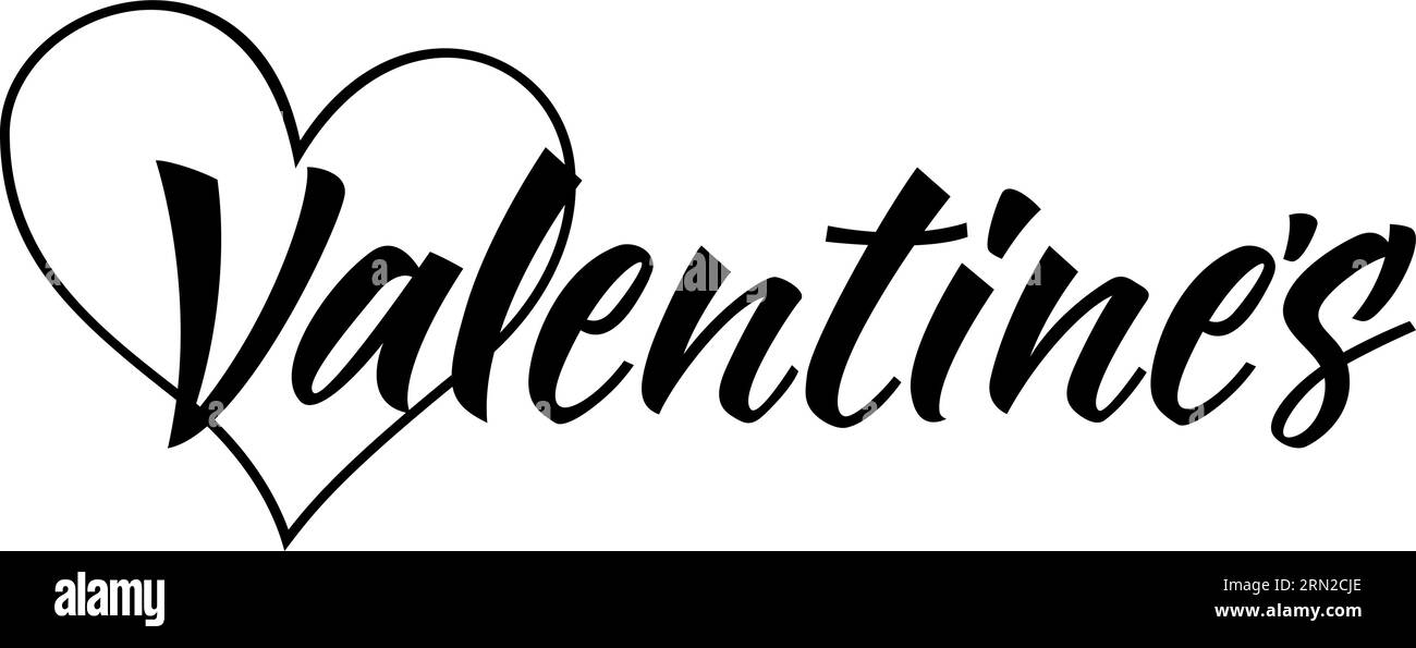 Valentines lettering with heart Stock Vector Image & Art - Alamy