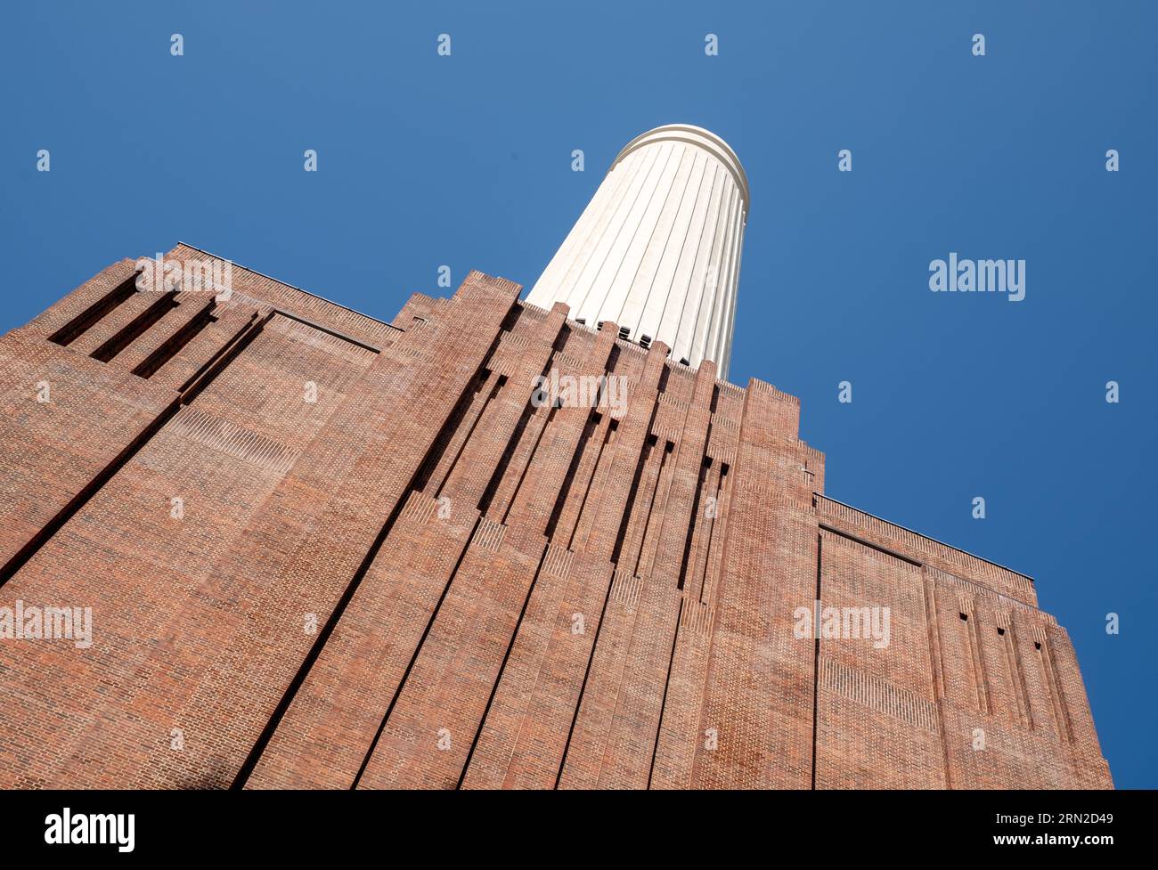 Chimney at Battersea Power Station, London. Newly renovated interwar ...