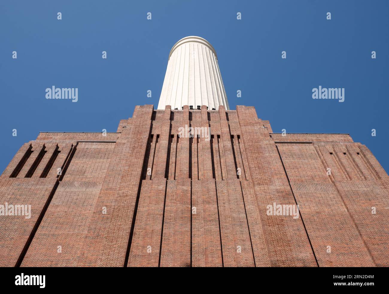 Chimney at Battersea Power Station, London. Newly renovated interwar ...