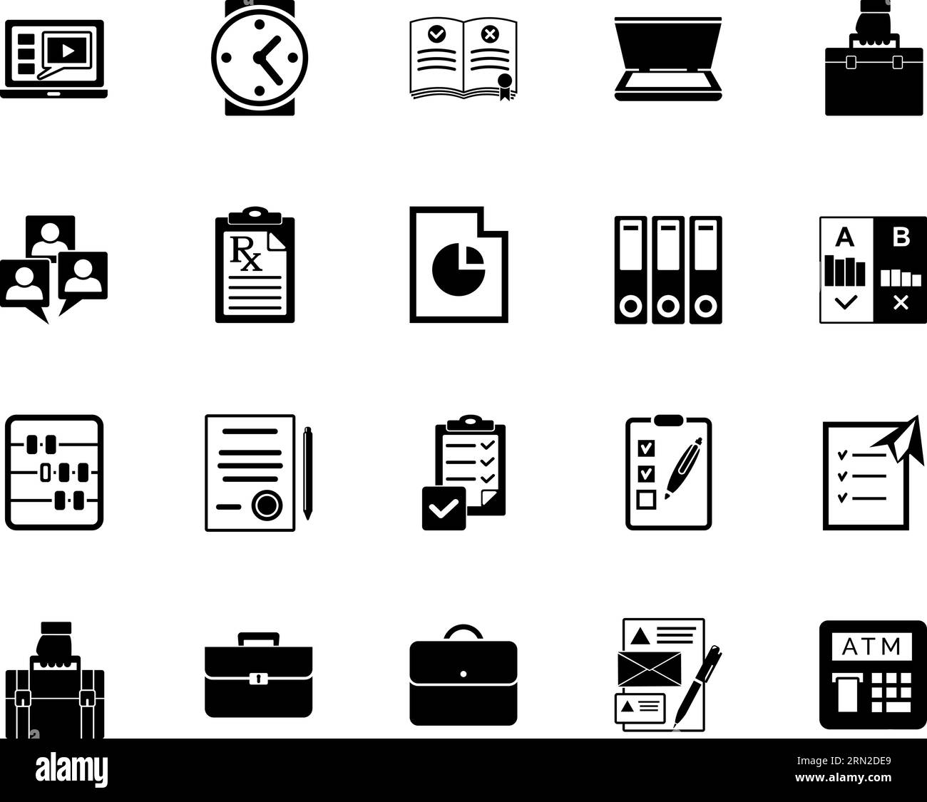 Business documents icon set Stock Vector Image & Art - Alamy