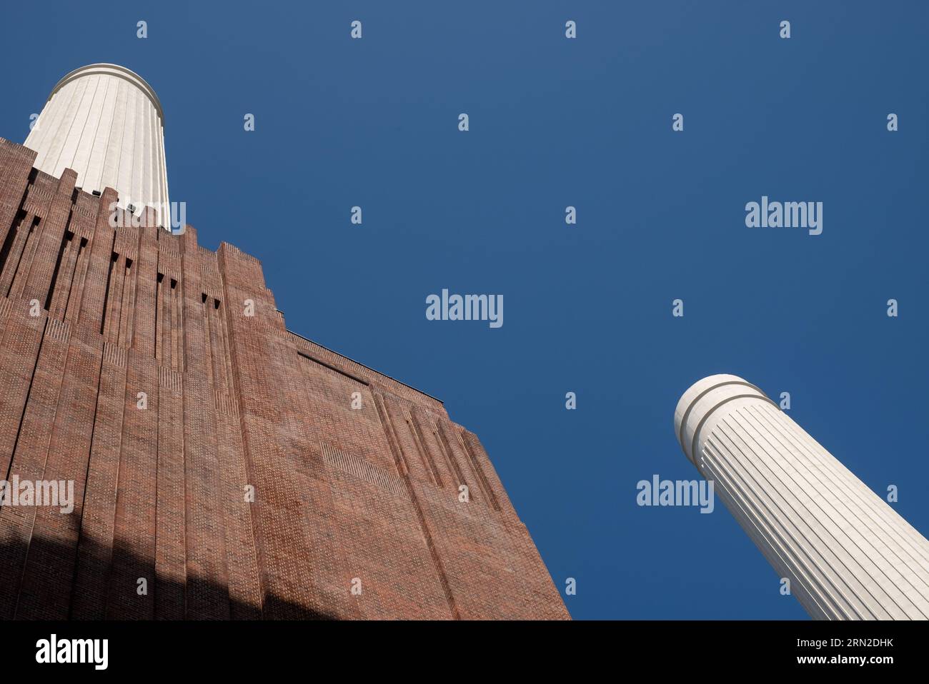 Chimneys at Battersea Power Station London. Newly renovated interwar ...