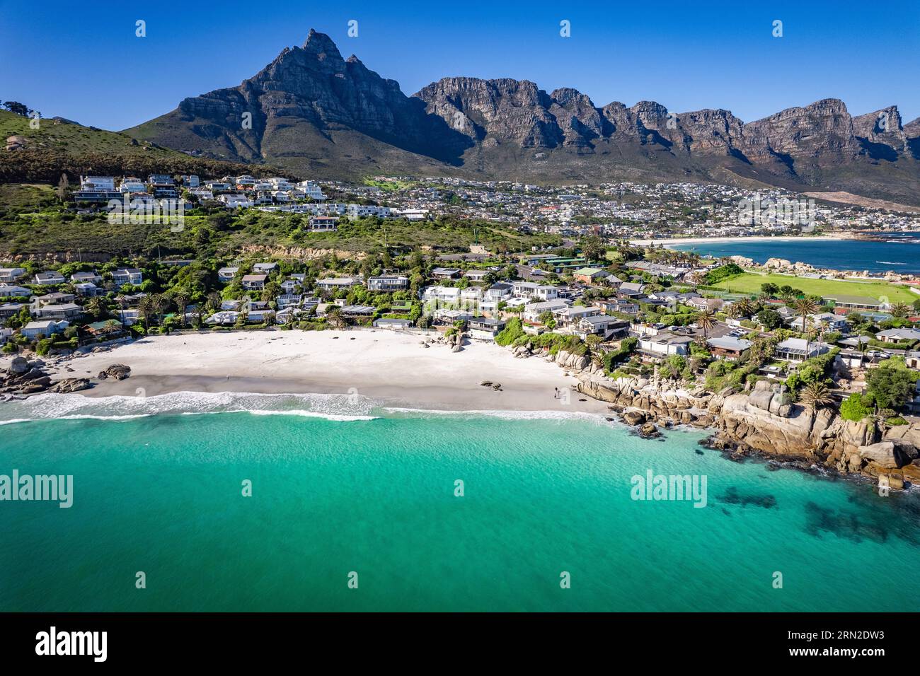 Aerial view of Clifton beach in Cape Town, Western Cape, South Africa ...