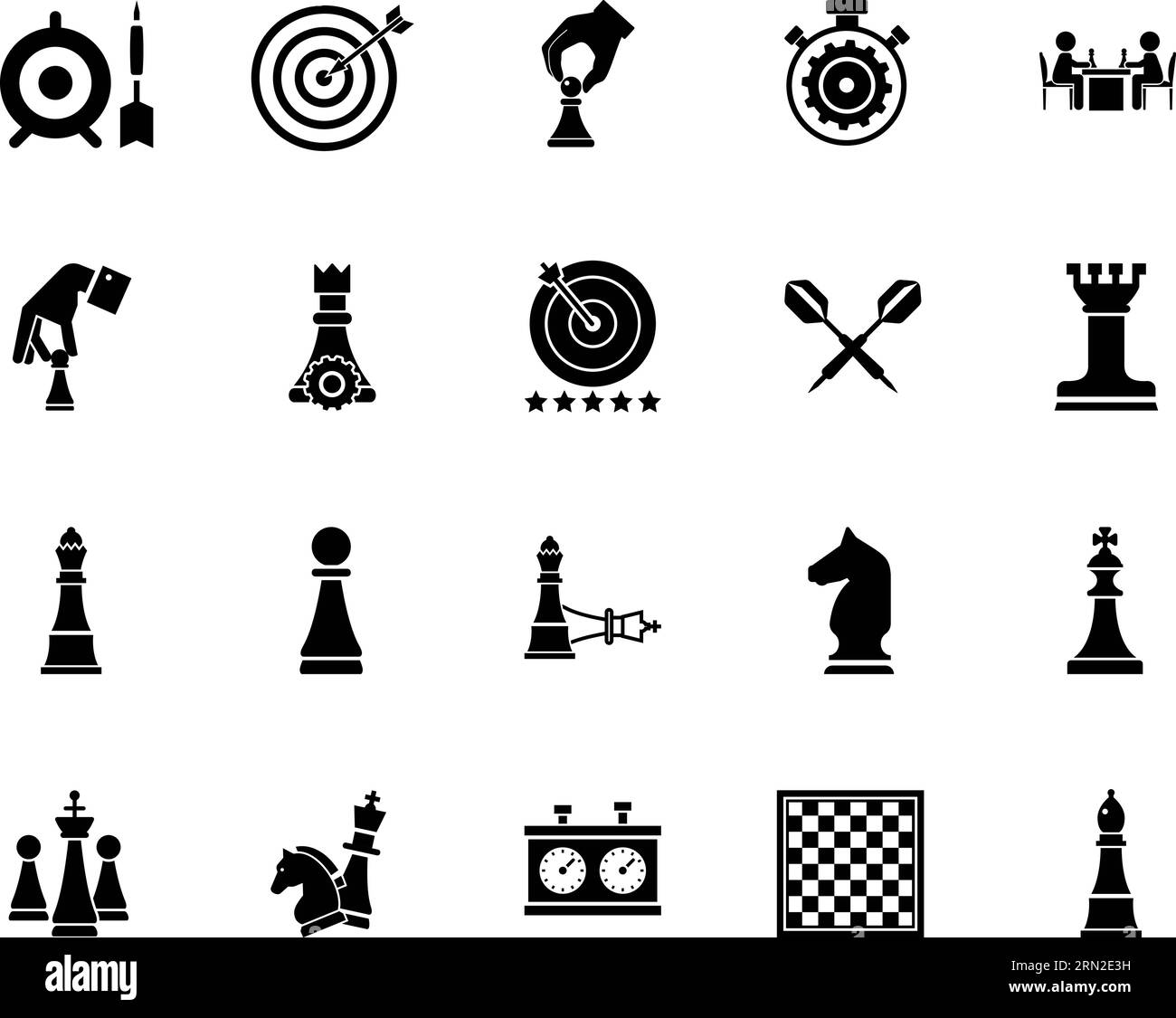 Chess and darts icon set Stock Vector Image & Art - Alamy