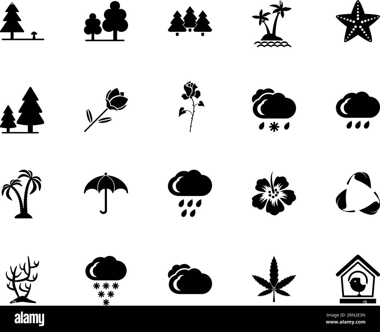 Nature icon set Stock Vector Image & Art - Alamy