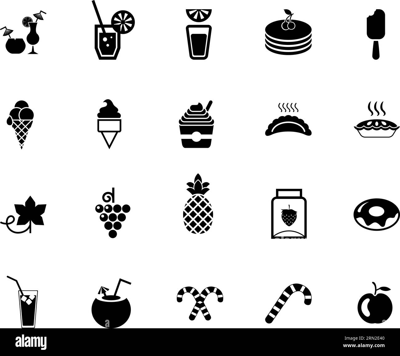 Fruits and desserts icon set Stock Vector Image & Art - Alamy