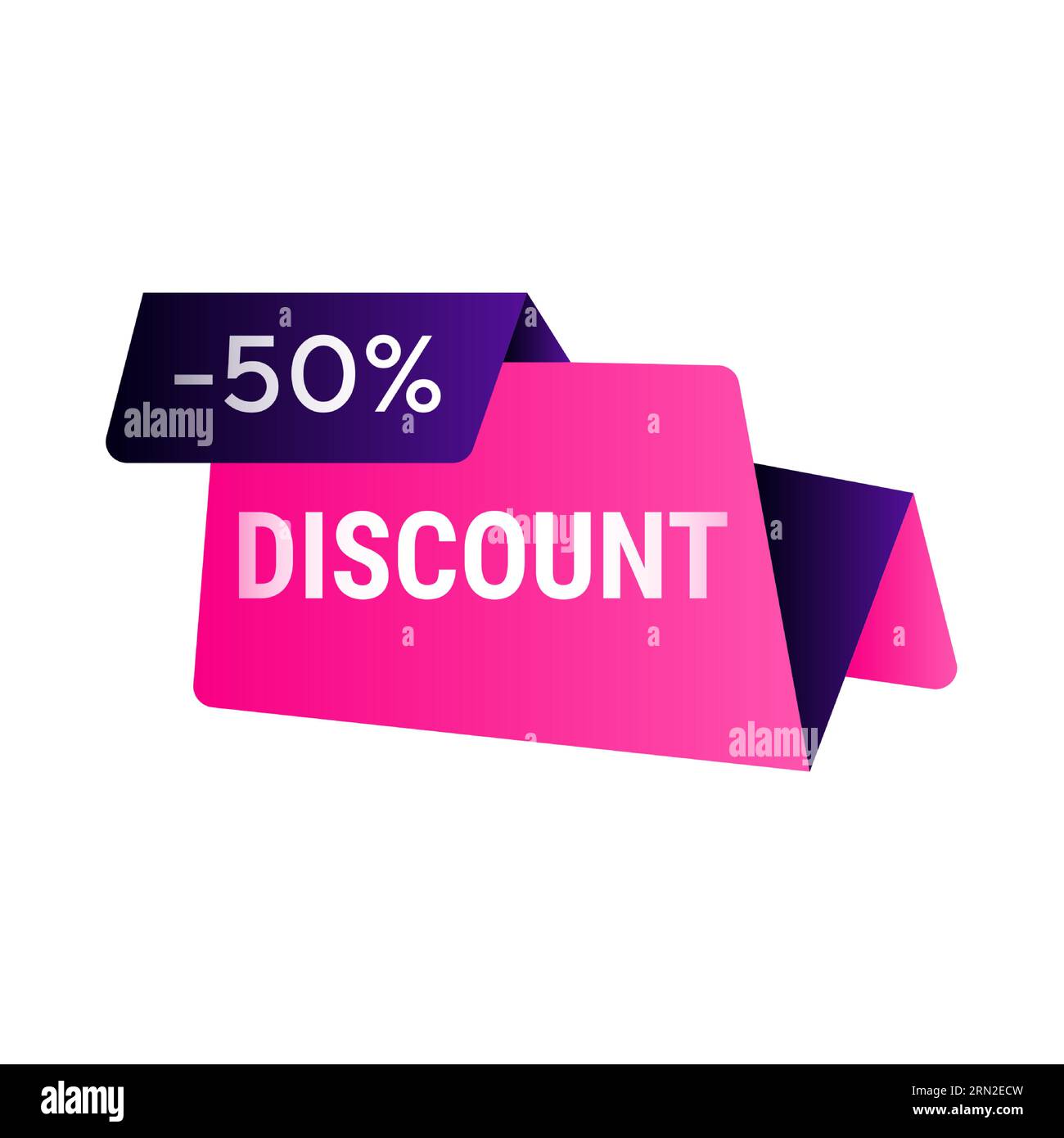 Discount banner design in origami style with 50 percent off Stock ...