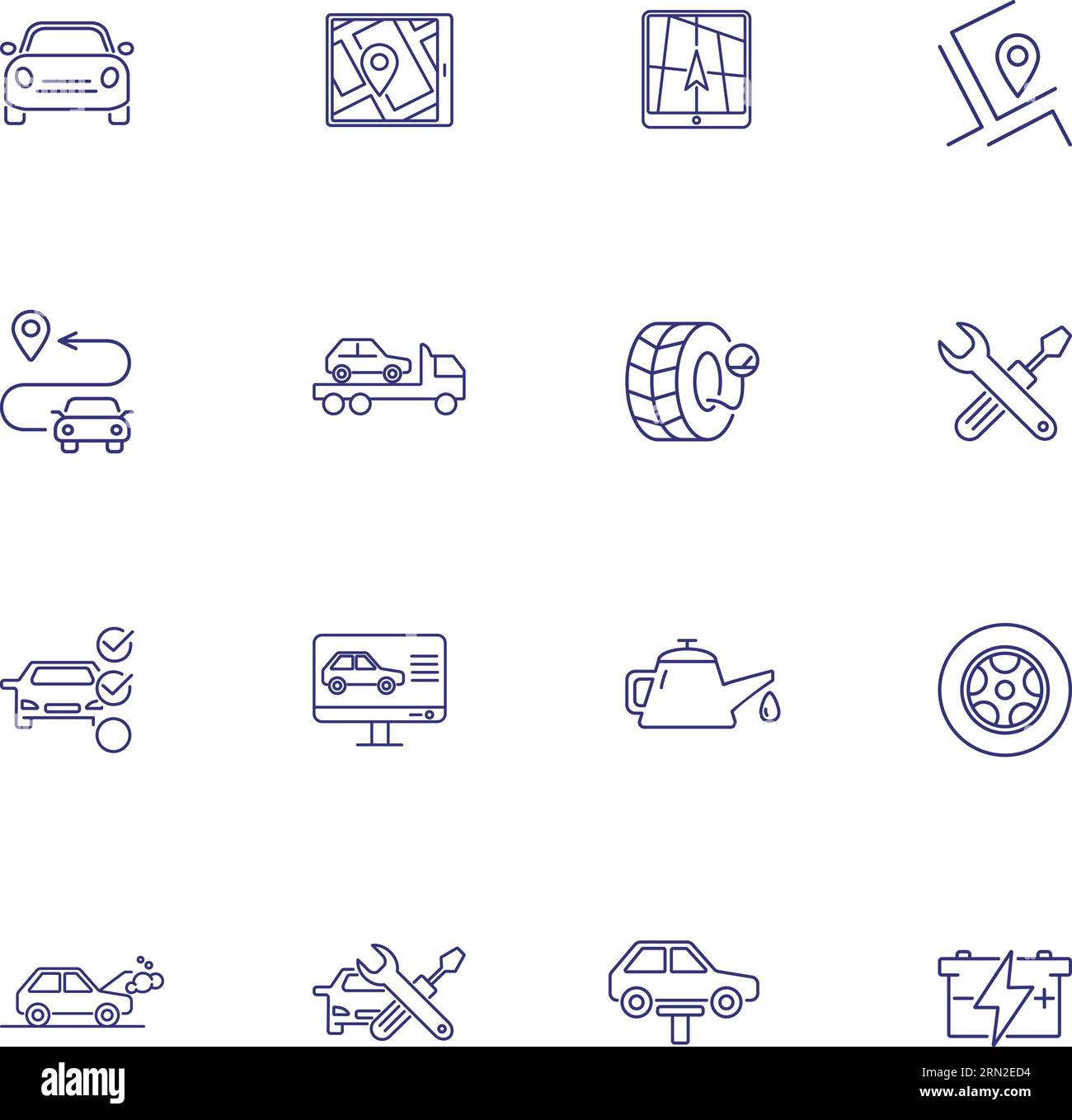 Repair service and GPS line icon set Stock Vector Image & Art - Alamy