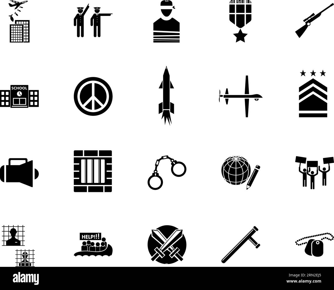 War and army icon set Stock Vector Image & Art - Alamy