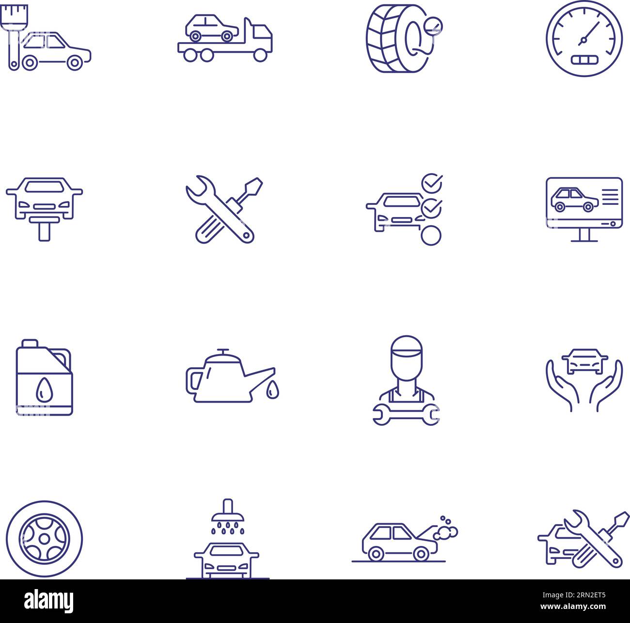 Auto service line icon set Stock Vector Image & Art - Alamy