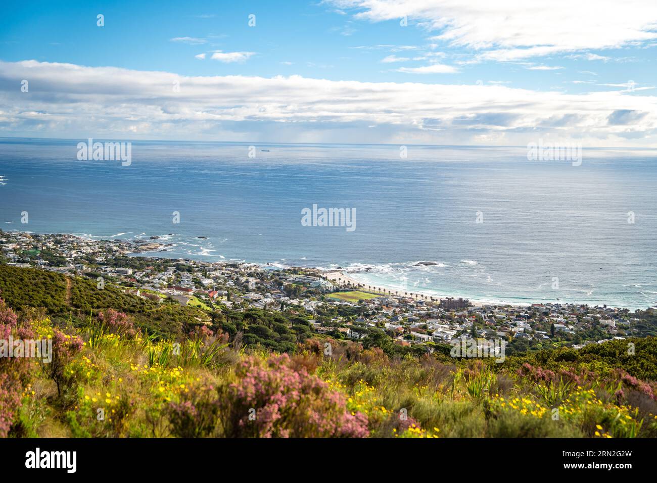 View of Camps bay from Kloof Corner hike at sunset in Cape Town ...