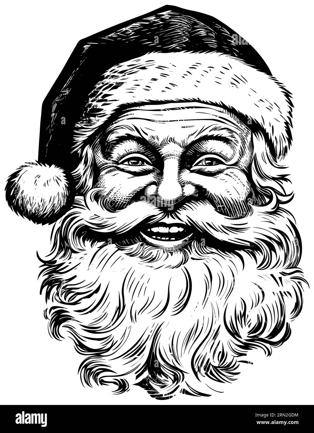 Face santa claus on Black and White Stock Photos & Images - Alamy
