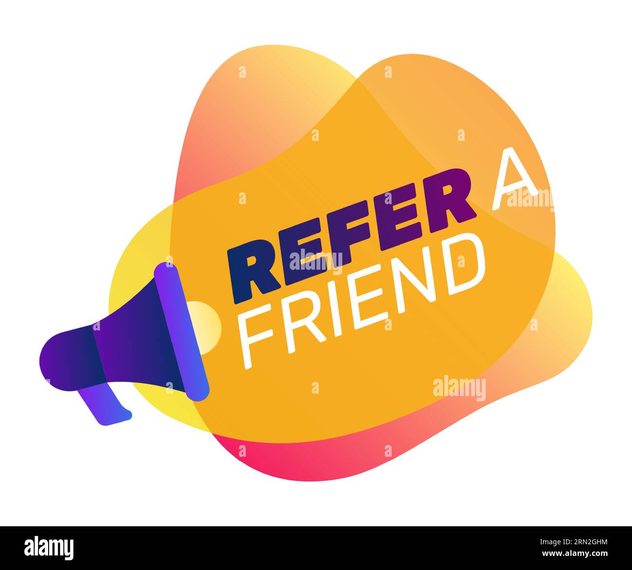Refer friend badge megaphone hi-res stock photography and images - Alamy