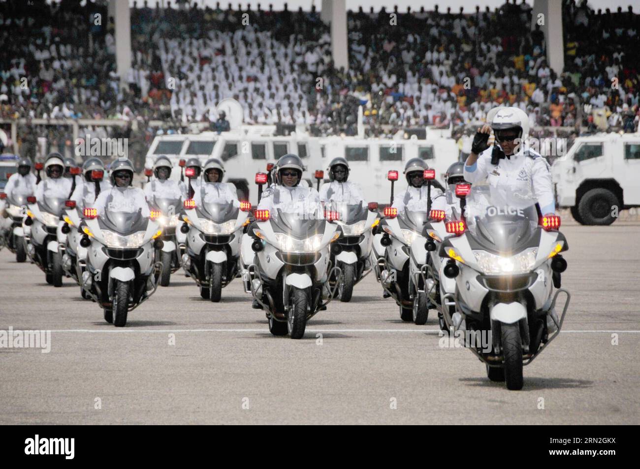 (150306) -- ACCRA, March 6, 2015 -- Members of Ghana s traffic police ...