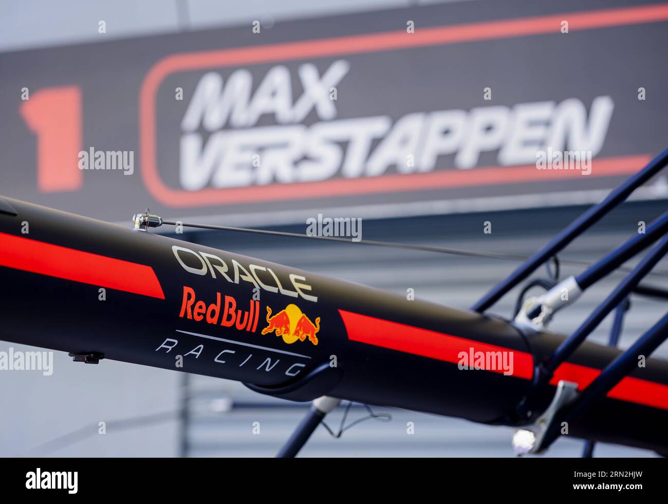 MONZA - 31/08/2023, MONZA - The pit box of Max Verstappen (Red Bull ...