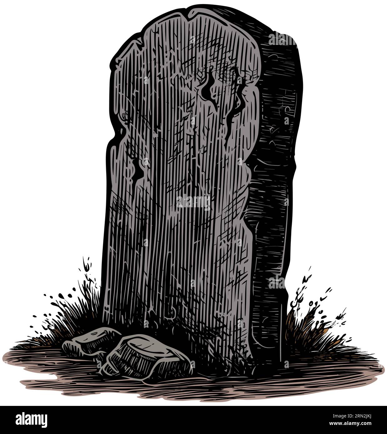 Woodcut style illustration of creepy tombstone isolated on white background Stock Vector Image ...