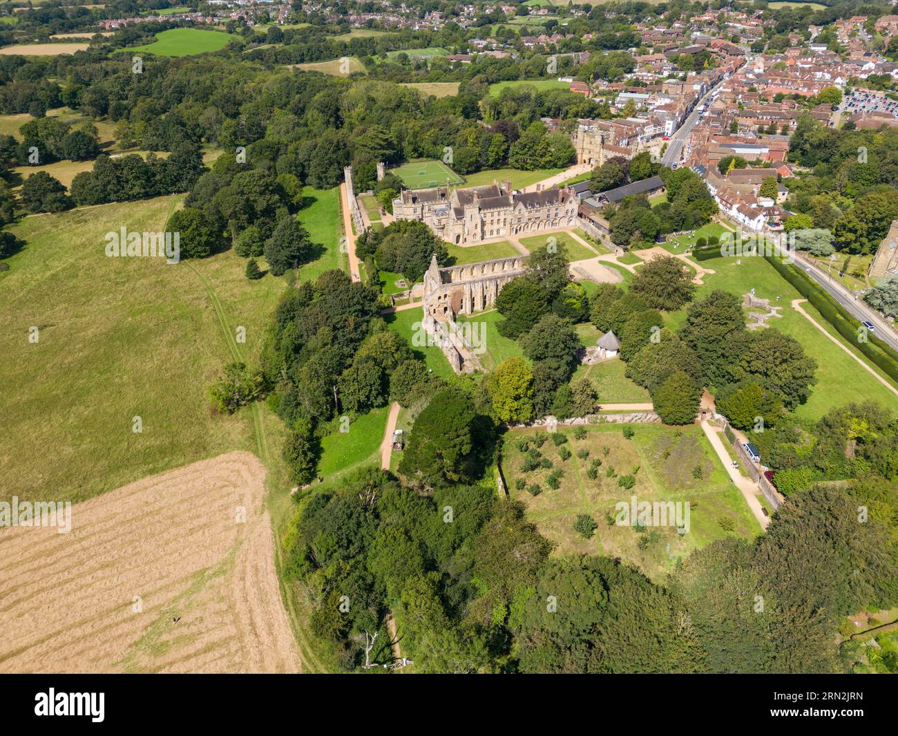 Aerial view Battle Abbey, 1066 Battle of Hastings site, Battle, East ...