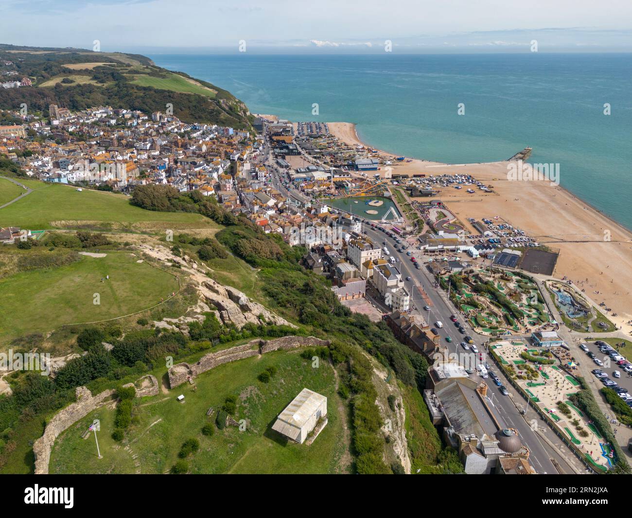 Aerial view of Stade beach at Hastings, East Sussex, UK Stock Photo - Alamy