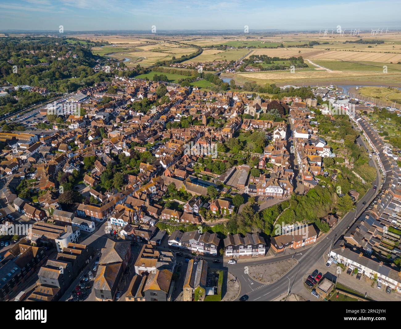 Aerial drone shot church in hi-res stock photography and images - Alamy