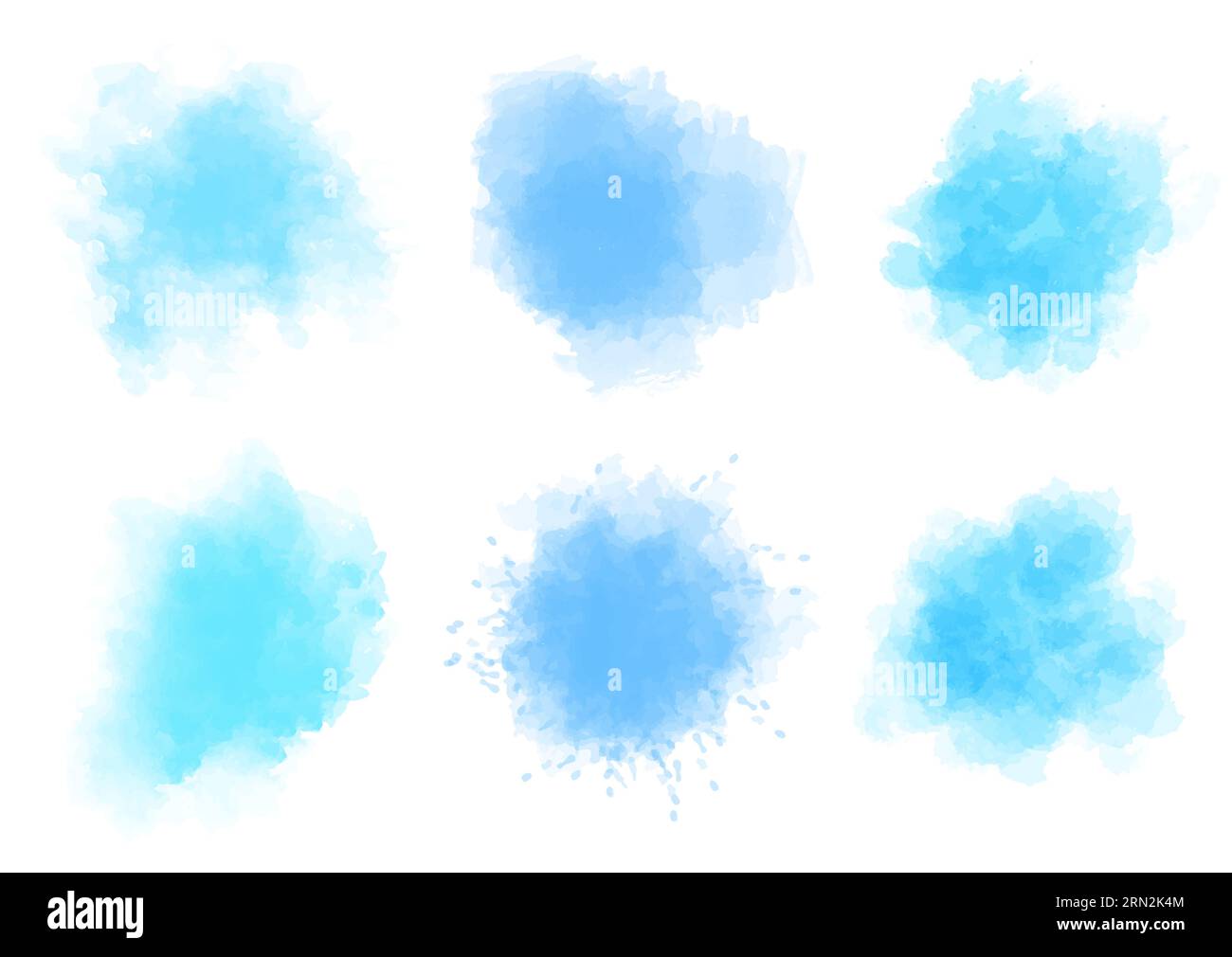 Collection of pastel blue watercolour splat designs Stock Vector Image ...