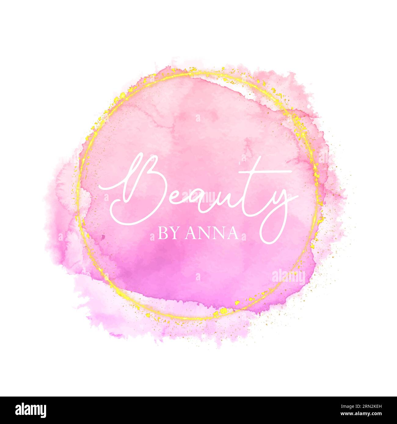Elegant hand painted watercolour logo design with glittery gold ...