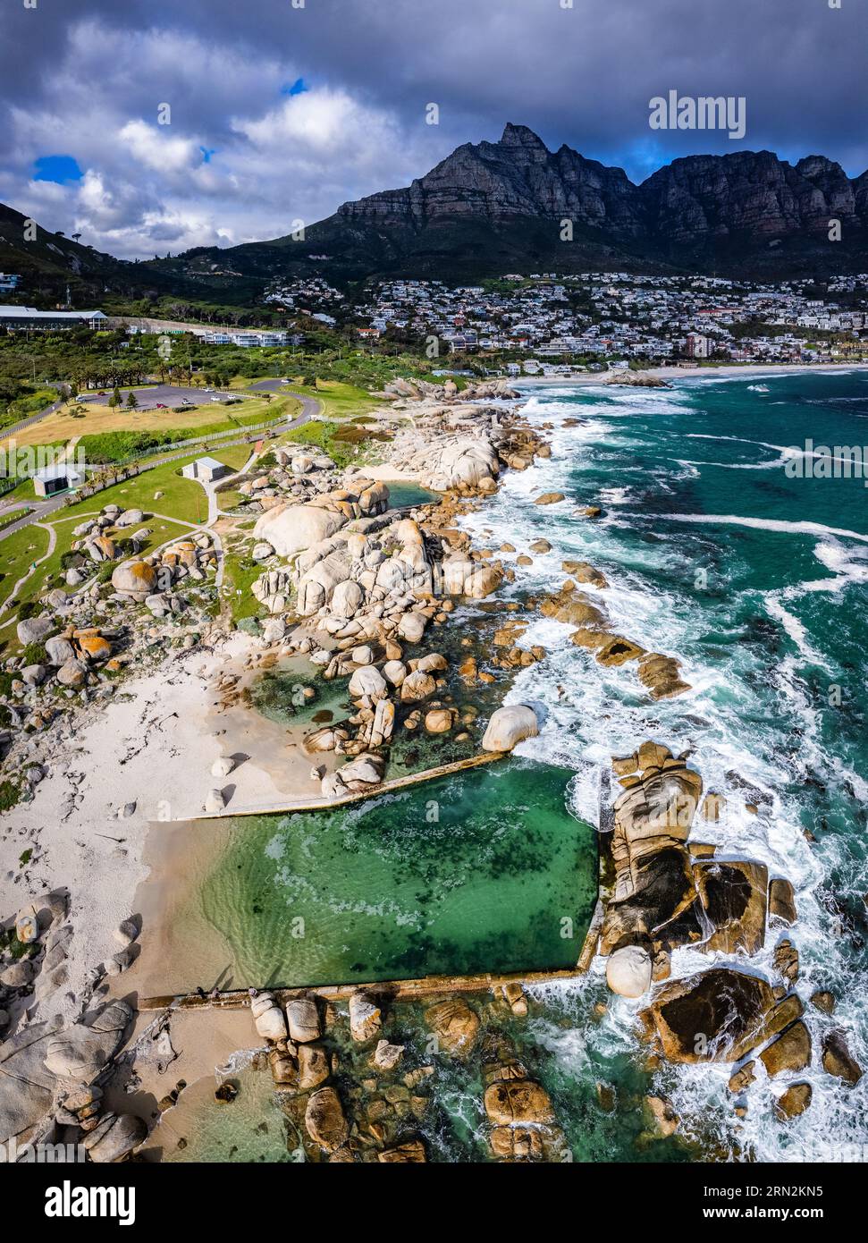 Aerial View of Maiden's Cove Tidal Pool in Clifton, Cape Town, South ...