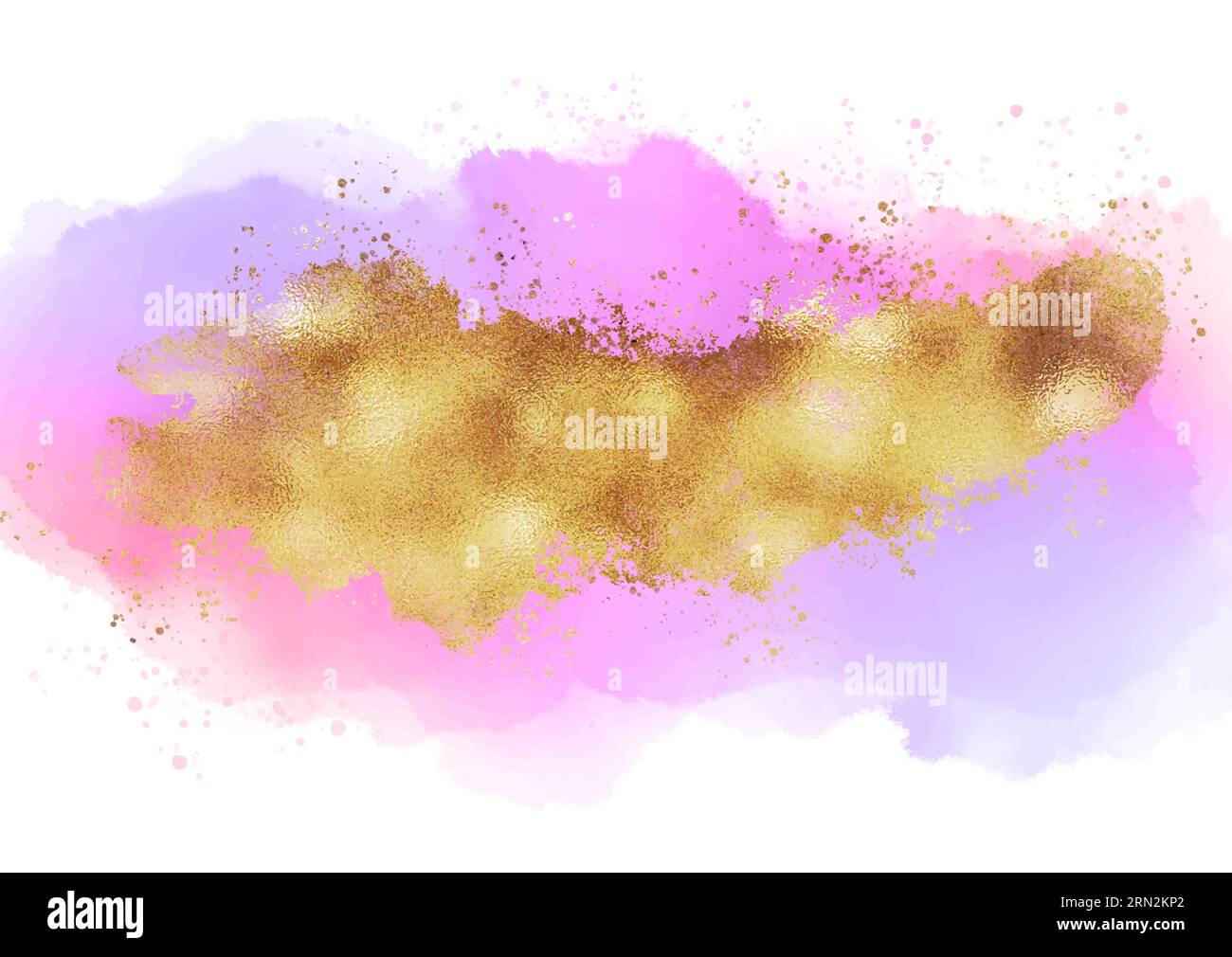 Abstract watercolour background with gold foil elements Stock Vector ...