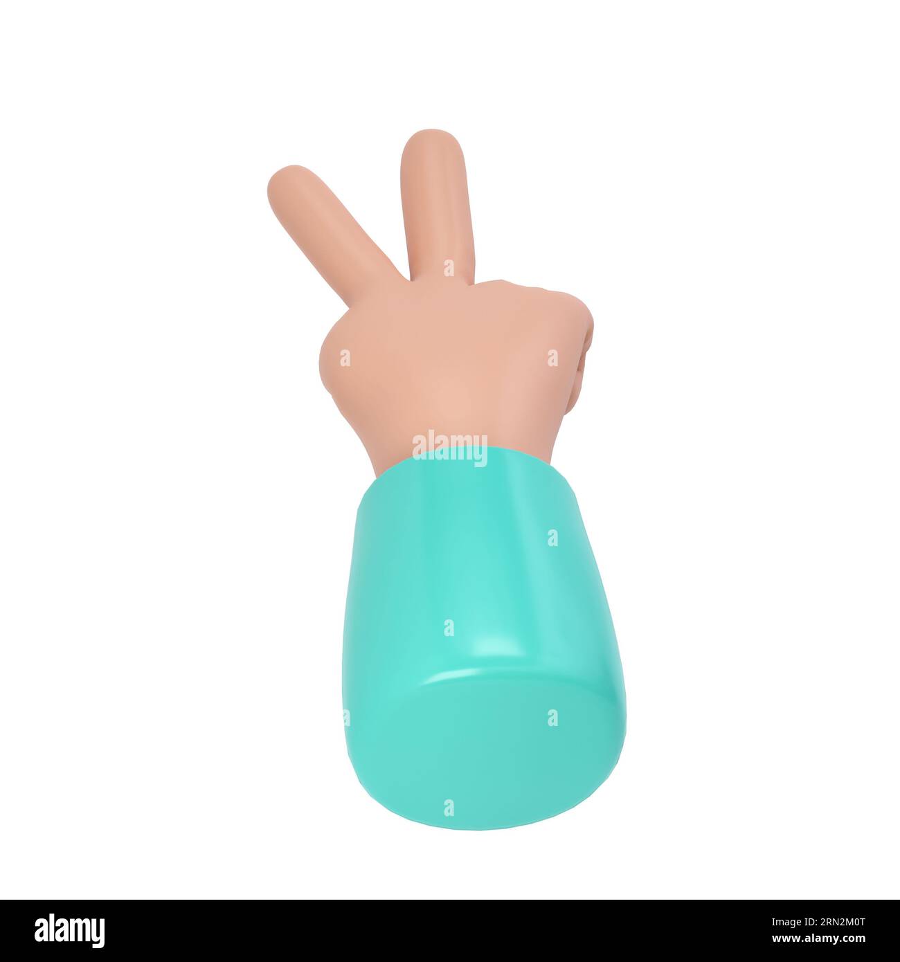 3d hand victory icon illustration. Two fingers social icon. Cartoon ...