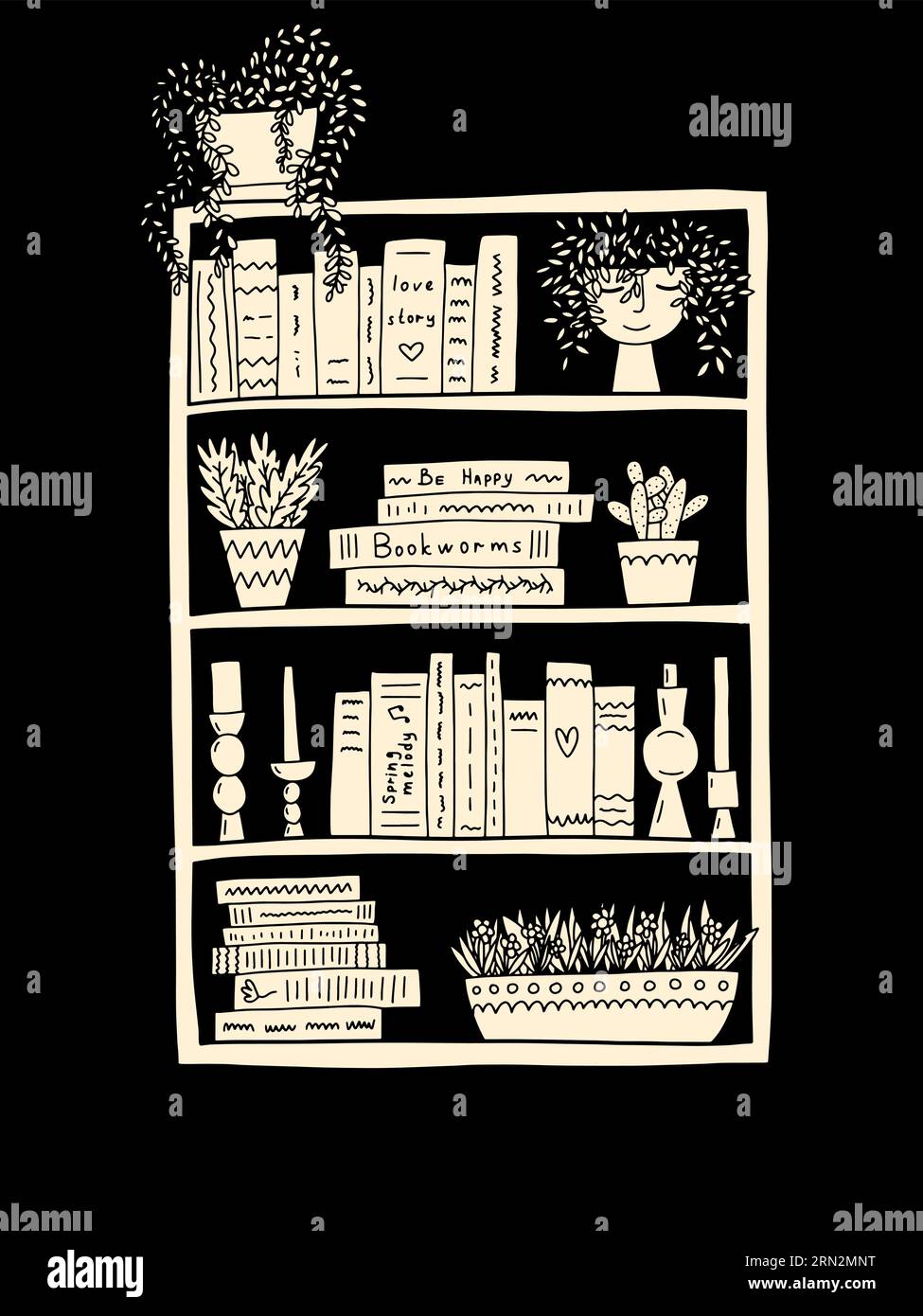 bookshelf hand drawn sketch Stock Vector Image & Art - Alamy