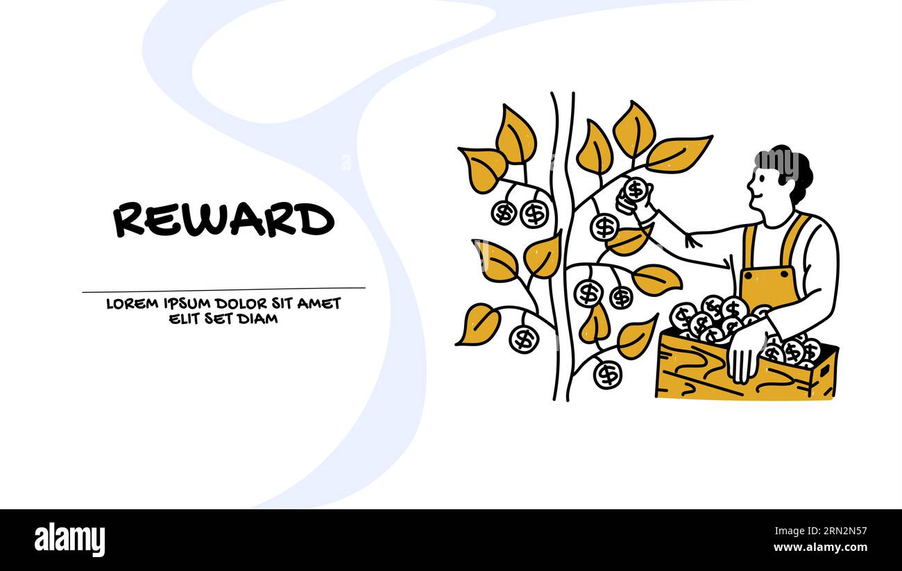 Financial reward, passive income and retirement concept Stock Vector ...