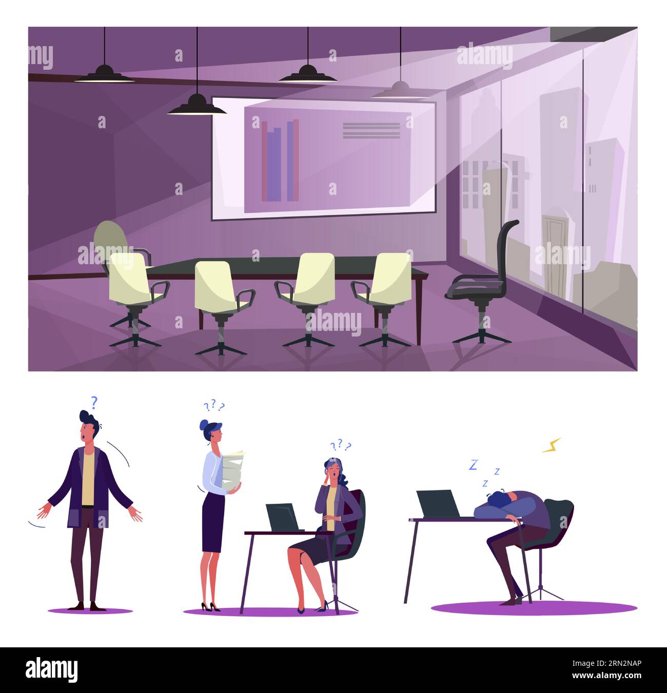 Failure at work flat vector illustration set Stock Vector Image & Art ...