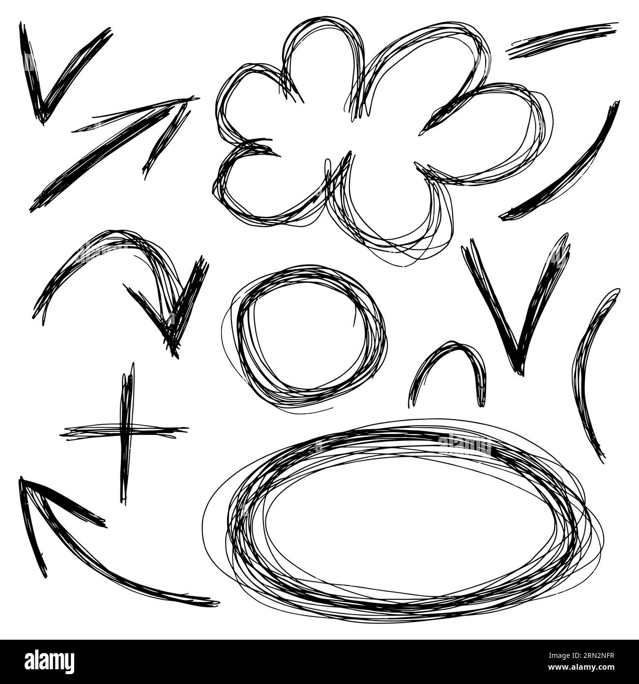 Hand drawn pen lines elements Stock Vector Image & Art - Alamy