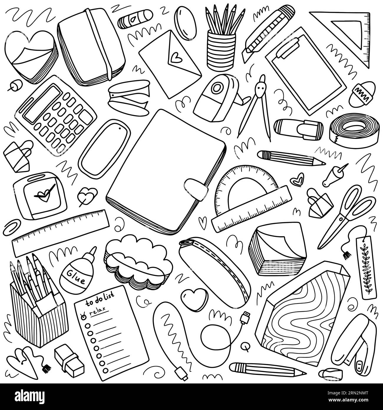 Hand drawn doodle office set Stock Vector Image & Art - Alamy