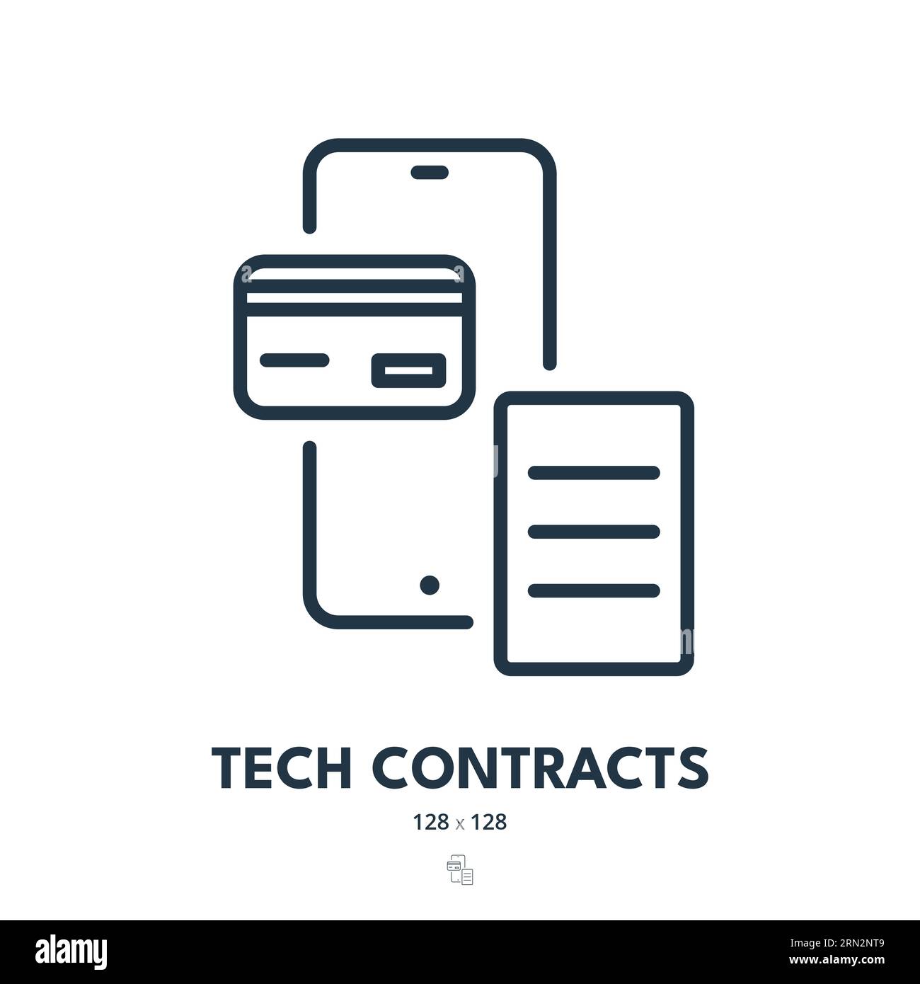 Tech Contracts Icon. Technology, Agreement, Deal. Editable Stroke ...