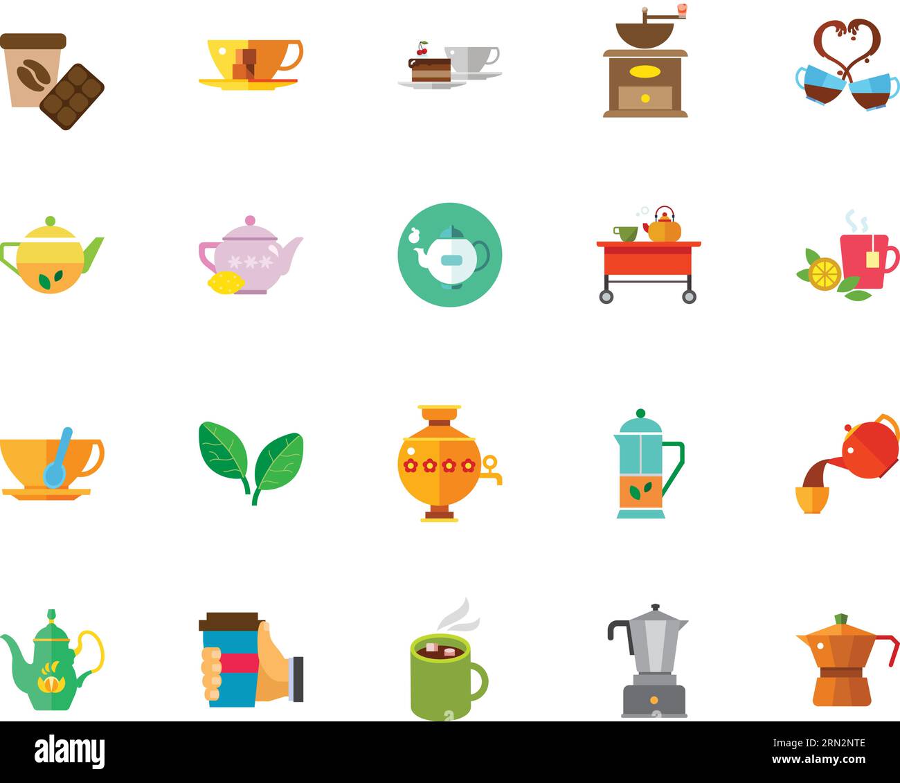 Tea and coffee icon set Stock Vector Image & Art - Alamy