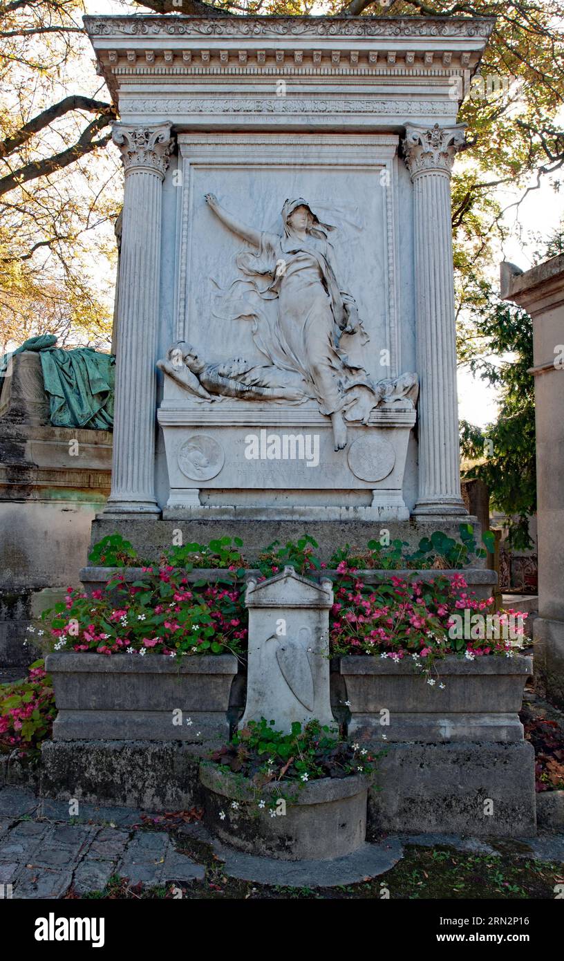 The ornate tomb of French historian and writer Jules Michelet in Paris ...
