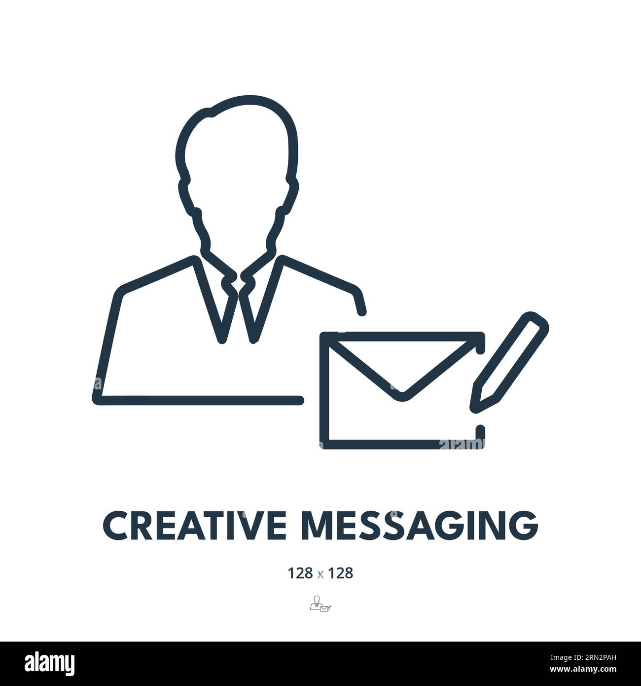 Creative Messaging Icon. Communication, Mail, Writing. Editable Stroke ...