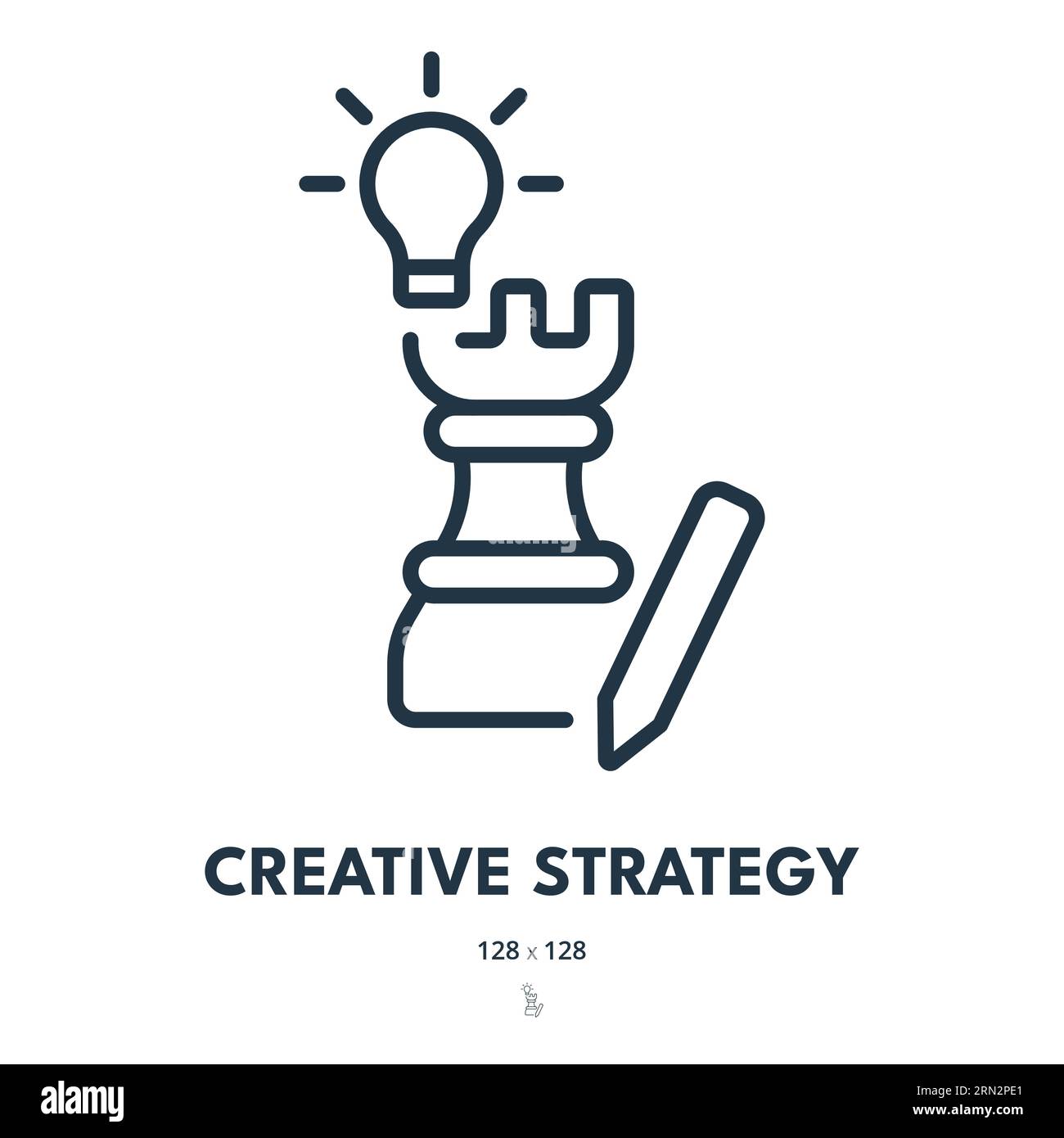 Creative Strategy Icon. Solution, Idea, Creativity. Editable Stroke ... Creative Strategy Icon. Solution, Idea, Creativity. Editable Stroke ...