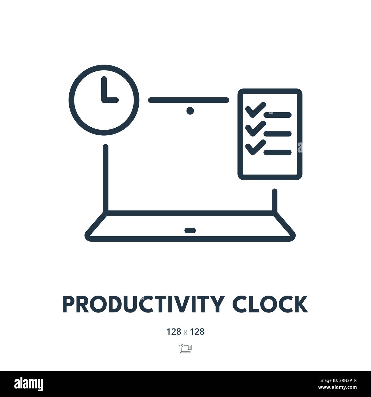 Productivity Clock Icon. Efficiency, Time, Performance. Editable Stroke ... Productivity Clock Icon. Efficiency, Time, Performance. Editable Stroke ...