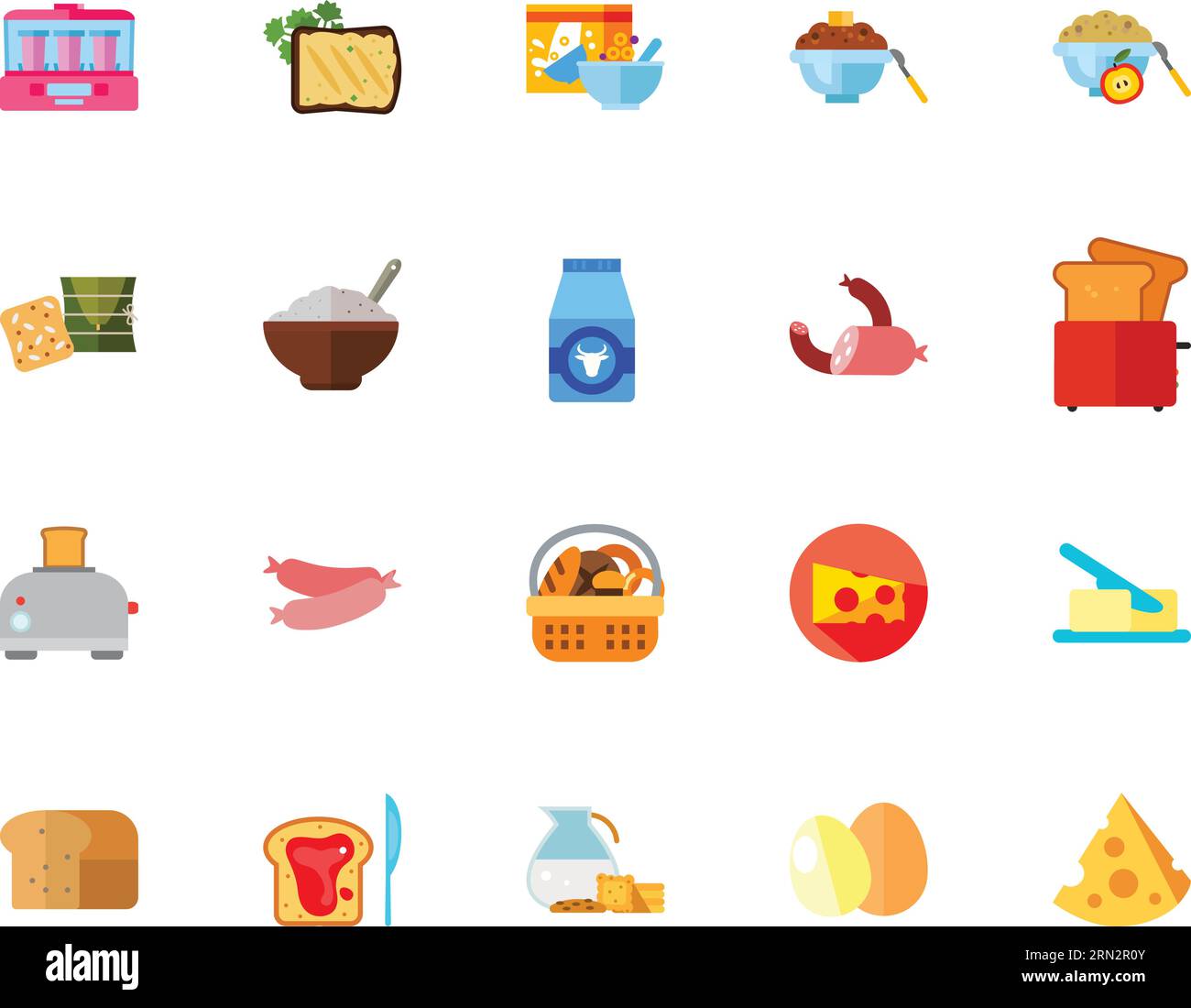 Breakfast icon set Stock Vector Image & Art - Alamy