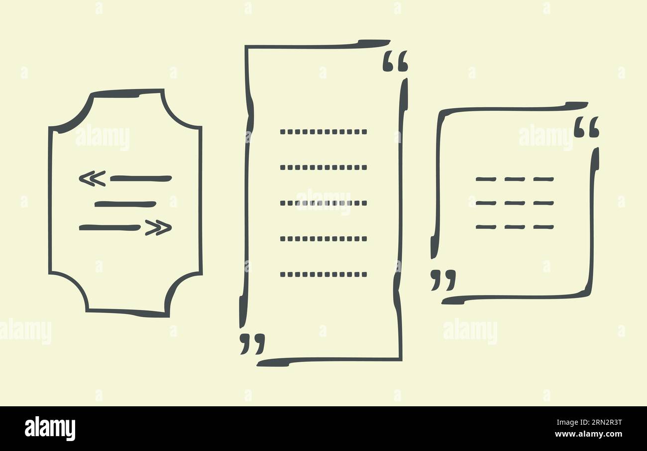 Quotation mark decorative frames set. Citation concept borders. Cartoon ...
