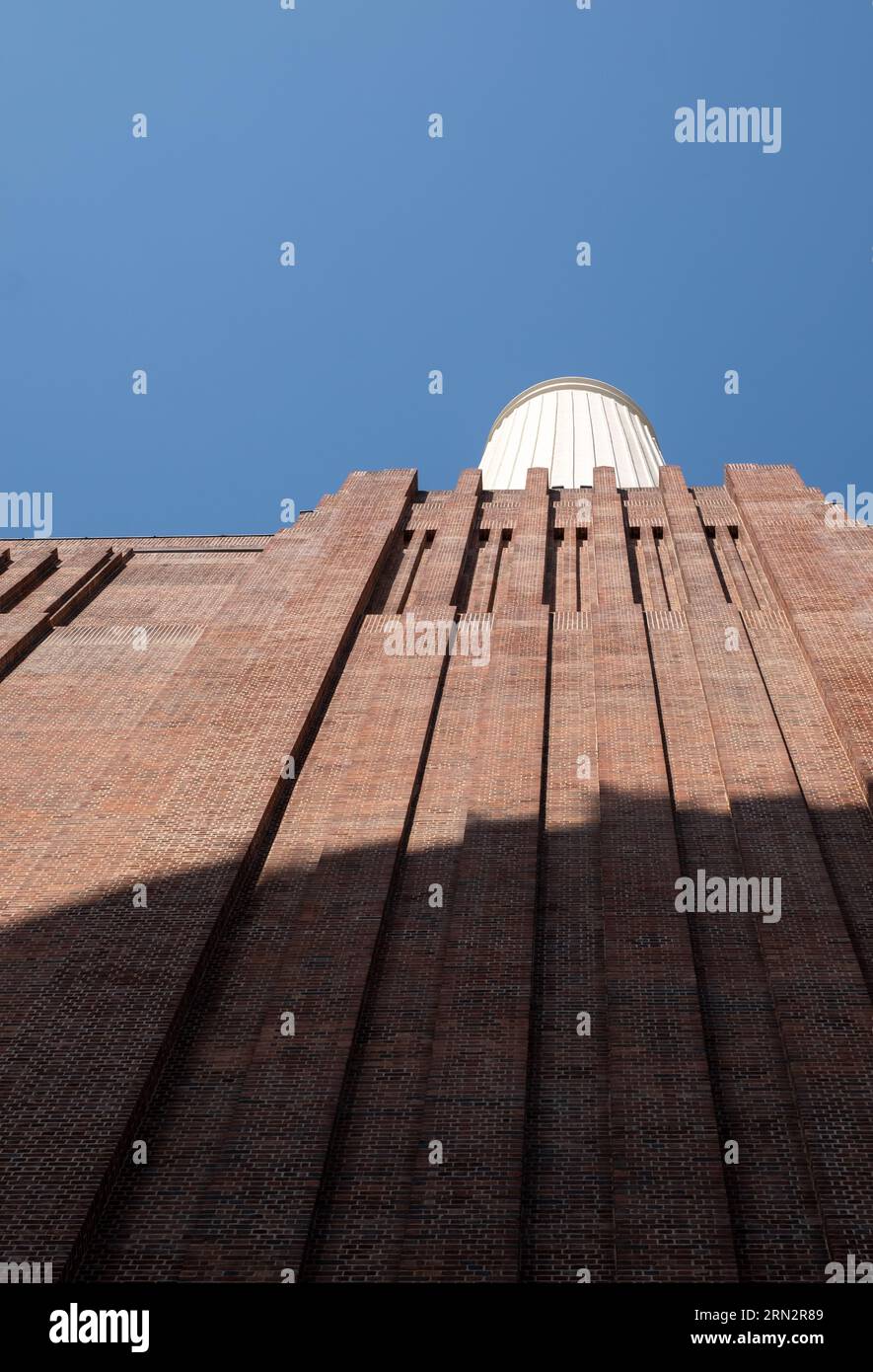 Chimney at Battersea Power Station, London. Newly renovated interwar ...